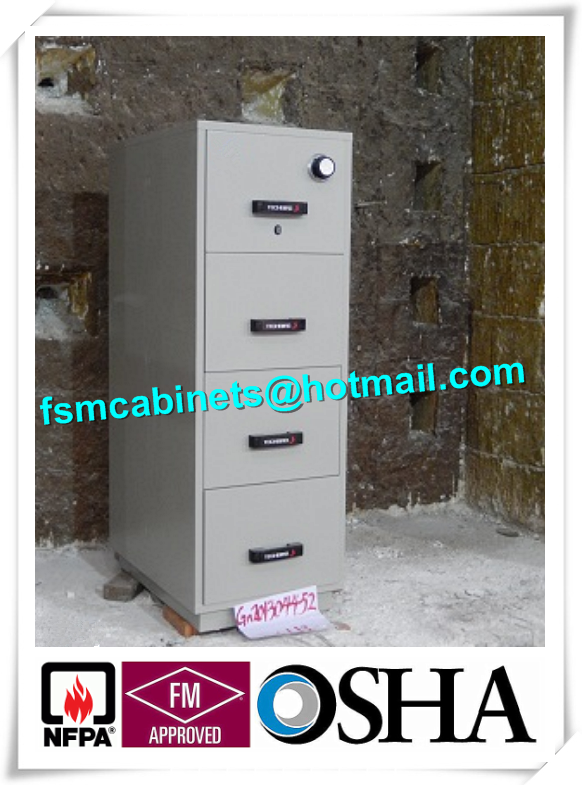 Steel Waterproof Fire Resistant File Cabinet , Two Drawer Fire Rating ...