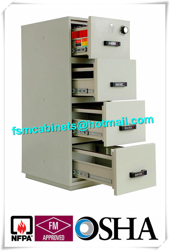 Steel Waterproof Fire Resistant File Cabinet , Two Drawer Fire Rating ...