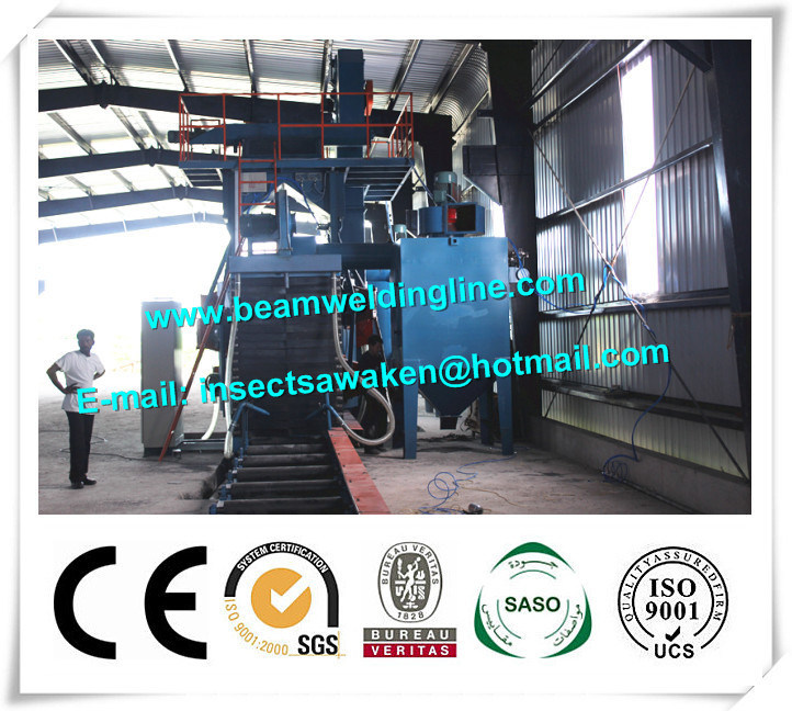 Through Type H Beam Shot Blasting Machine / Sand Blasting Equipment For ...