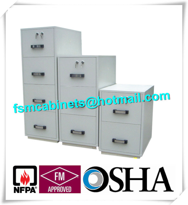 Steel 4 Drawers Fire Resistant File Cabinets , Fireproof File Cabinets ...